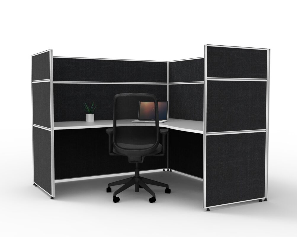 Shush30+ Screen Hung Corner Single Workstation | Gerry Brown's Office ...