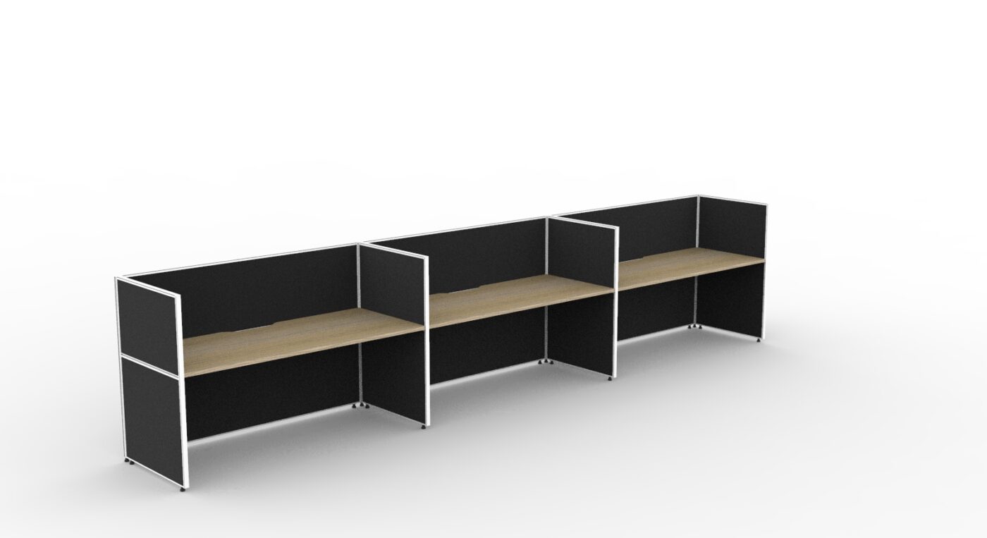 Shush30+ Screen Hung 3 Person Side to Side Workstation | Gerry Brown's ...