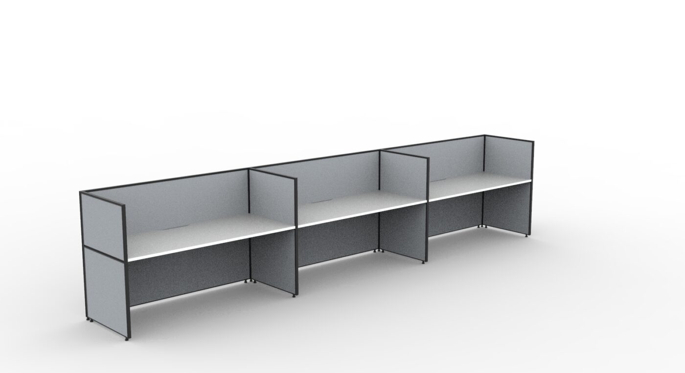 Shush30+ Screen Hung 3 Person Side to Side Workstation | Gerry Brown's ...