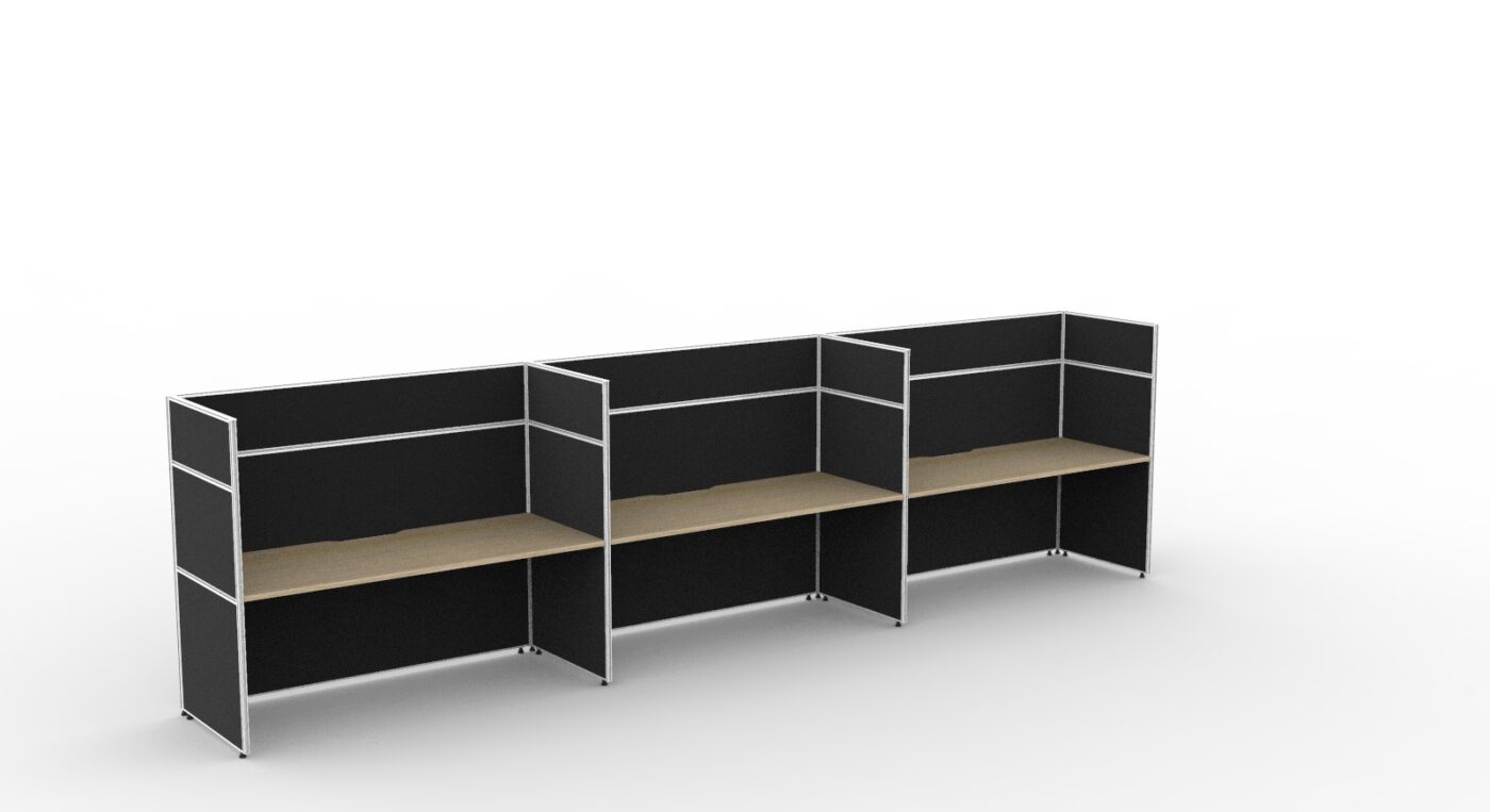 Shush30+ Screen Hung 3 Person Side to Side Workstation | Gerry Brown's ...