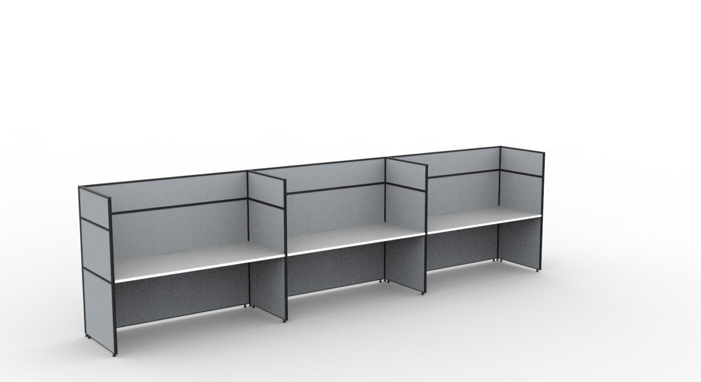 Shush30+ Screen Hung 3 Person Side to Side Workstation | Gerry Brown's ...