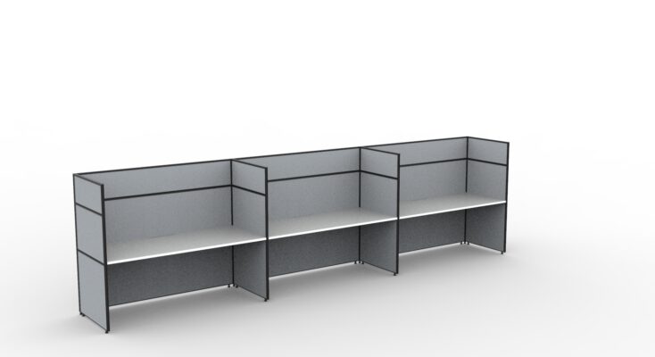 Shush30+ Screen Hung 3 Person Side to Side Workstation | Gerry Brown's ...