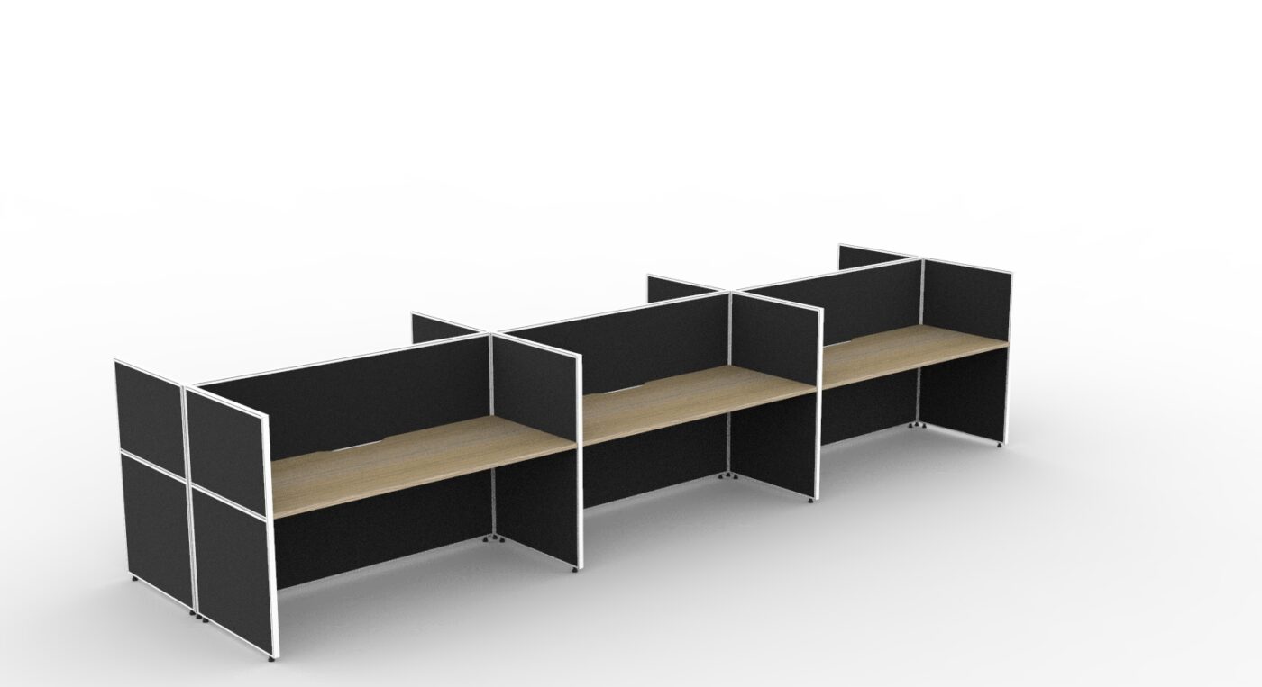 Shush30+ Screen Hung 6 Person Back to Back Workstation | Gerry Brown's ...