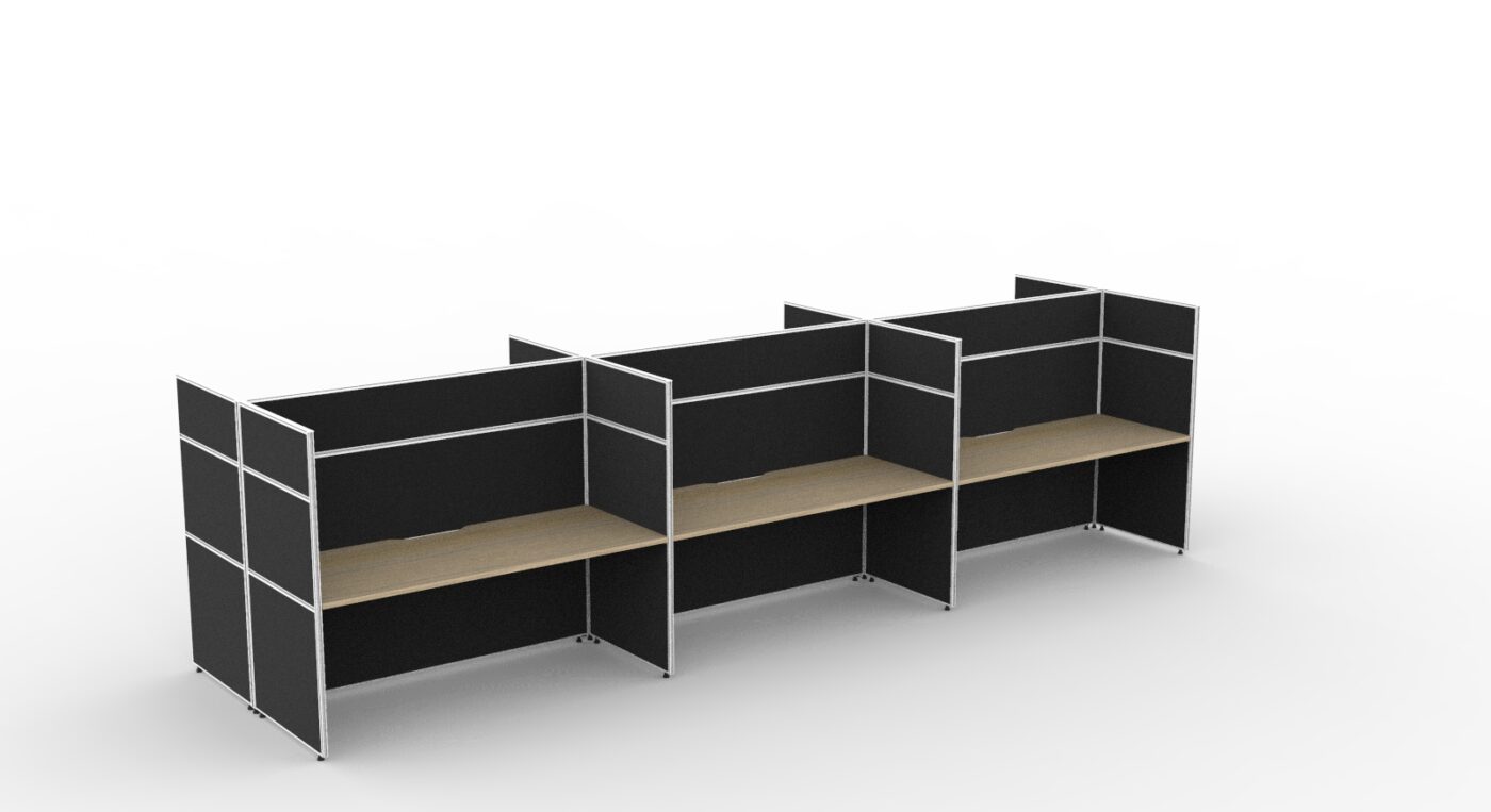 Shush30+ Screen Hung 6 Person Back to Back Workstation | Gerry Brown's ...